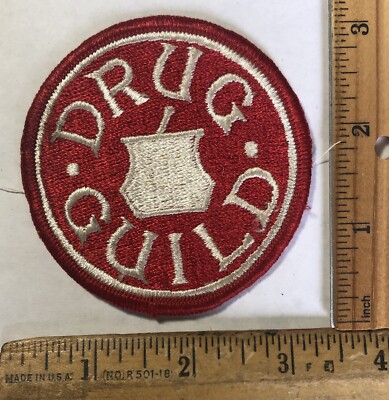 Vintage Drug Guild Pharmacy Logo Sew On Patch Pharmacist Druggist Store ...