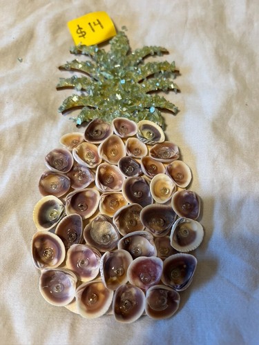 Pineapple With Small Purple Venus Clam Shells, Clear Beads, Green ...