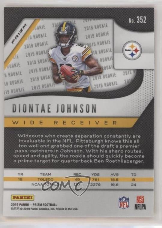 2019 Panini Prizm Rookies Red Prizm Diontae Johnson #352 Rookie RC | eBay