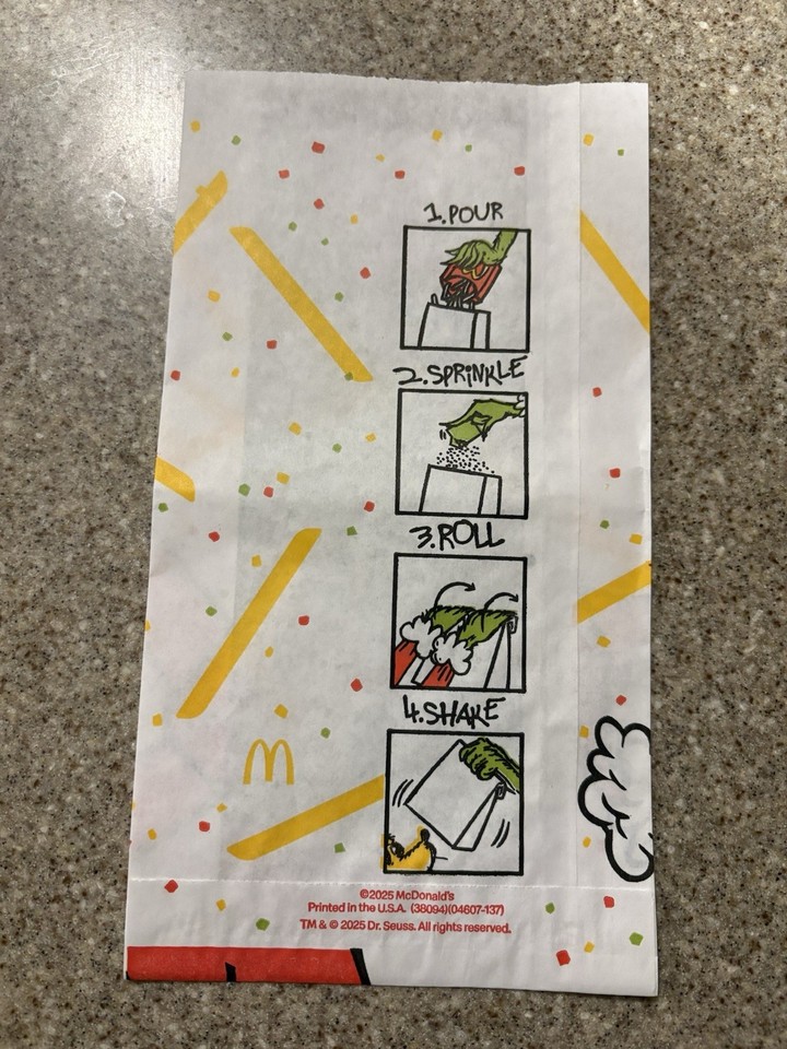 McDonald’s The grinch Pickle Fry Salt Shaker Bag | eBay