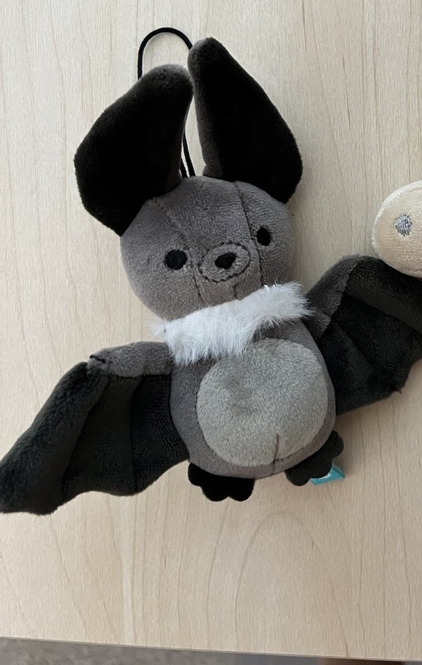 Bellzi Stuffed Animal Mini Plush Batti Bat Black Gray Toy 5in Keychain ...