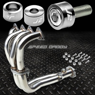J2 For 94-01 Integra Exhaust Manifold Racing Header+Silver Washer Cup ...