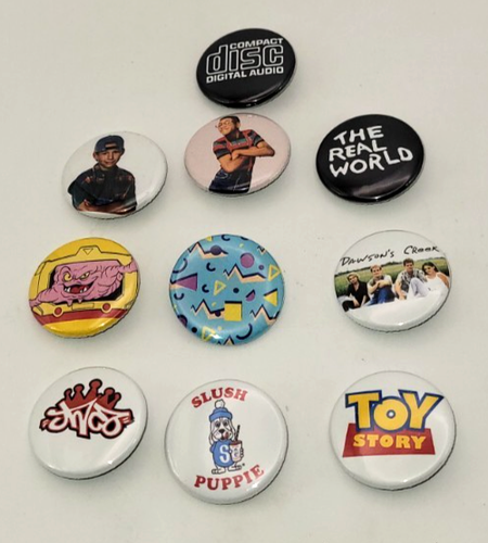 ~90's Pop culture, Movie, Pixar, Pinback Button~Random lot of 10 ...