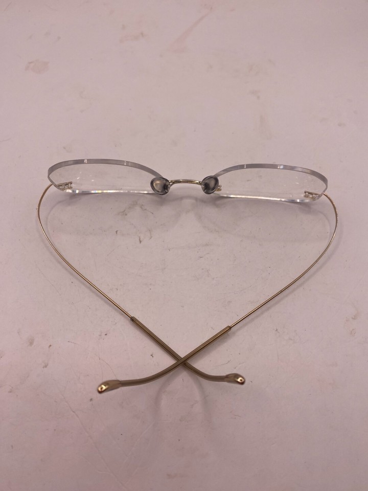 SILHOUETTE TITANIUM RIMLESS HINGELESS FRAMES ONLY EYEGLASSES GOLD 52-21 ...