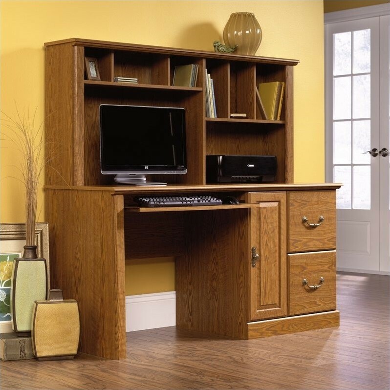 Sauder Orchard Hills Computer Desk with Hutch - Carolina Oak (401354 ...
