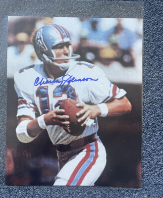 RARE CHARLIE JOHNSON AUTO SIGNED 8 x 10 COLOR PHOTO HOUSTON OILERS | eBay