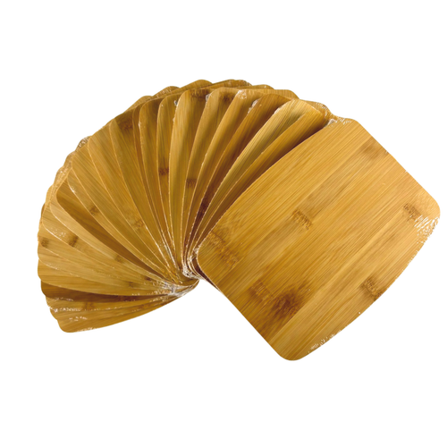 24pc, Bulk 8X6" Blank Bamboo Wood Serving Tray Platter Cutting Chopping ...