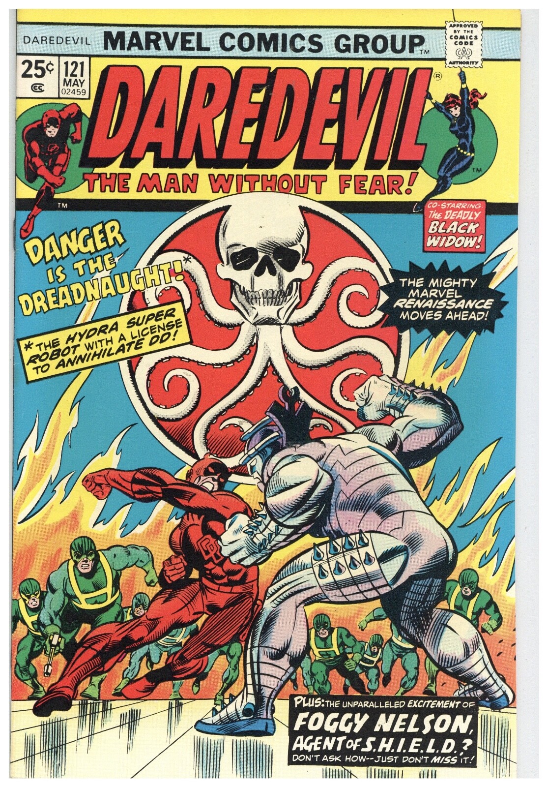 Daredevil # 121 VERY FINE+ May 1975 Hydra, Dreadnought, Black Widow ...
