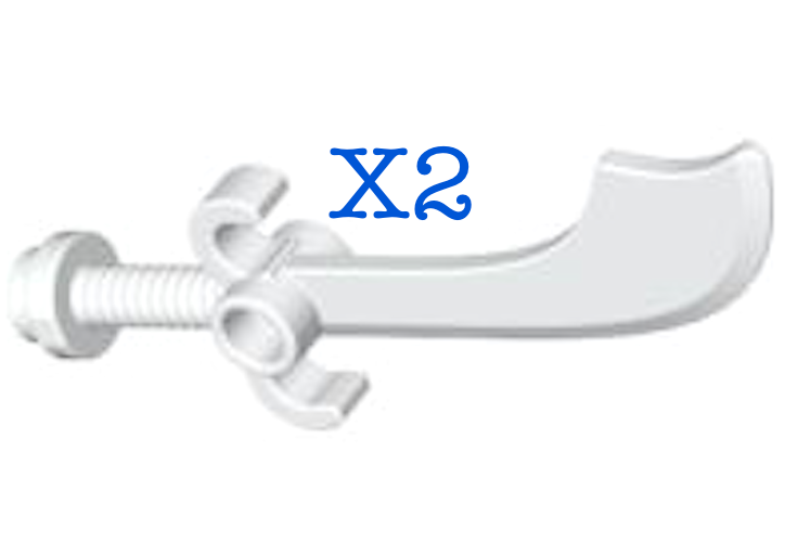 Lego Ninja Scimitar Sword minifigure Weapon Black White Gray Chrome ...