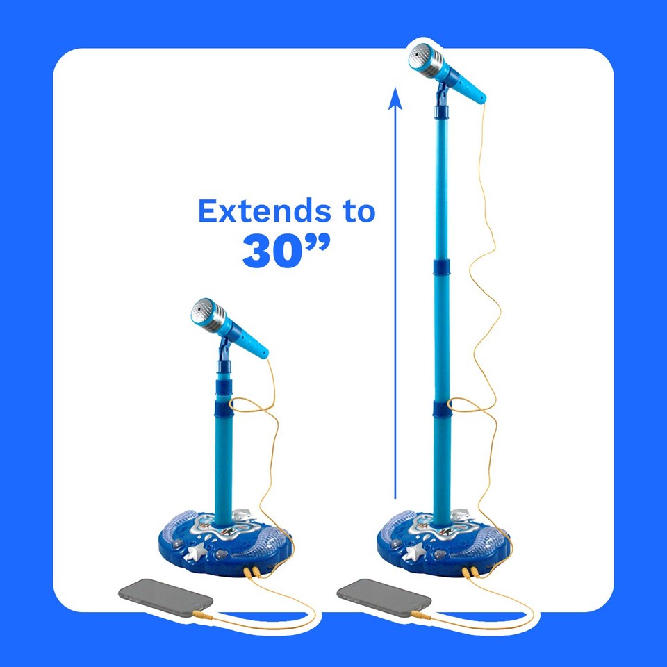 KidPlay Kids Karaoke Pop Star Microphone Adjustable Stand Musical Toy ...