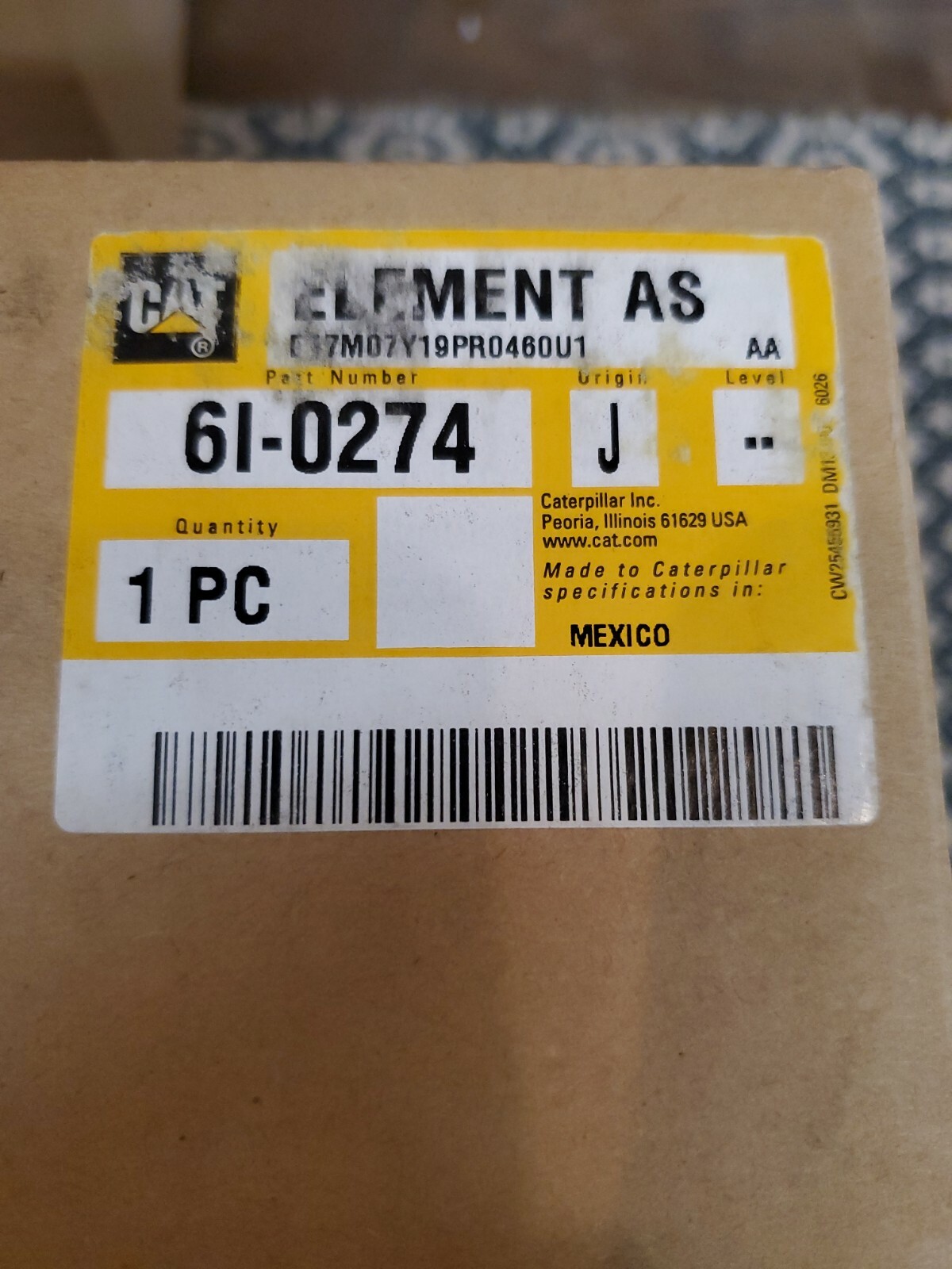 Caterpillar CAT Air Filter 6I-0274 | eBay