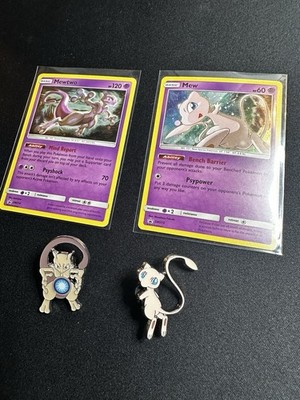 2019 Pokémon TCG Hidden Fates Mew Mewtwo Collection Pin and Promo | eBay