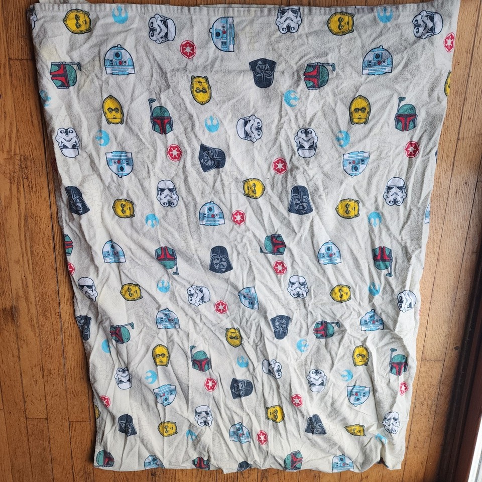 Star Wars Characters full Flannel Flat Sheet Soft Cream Background | eBay