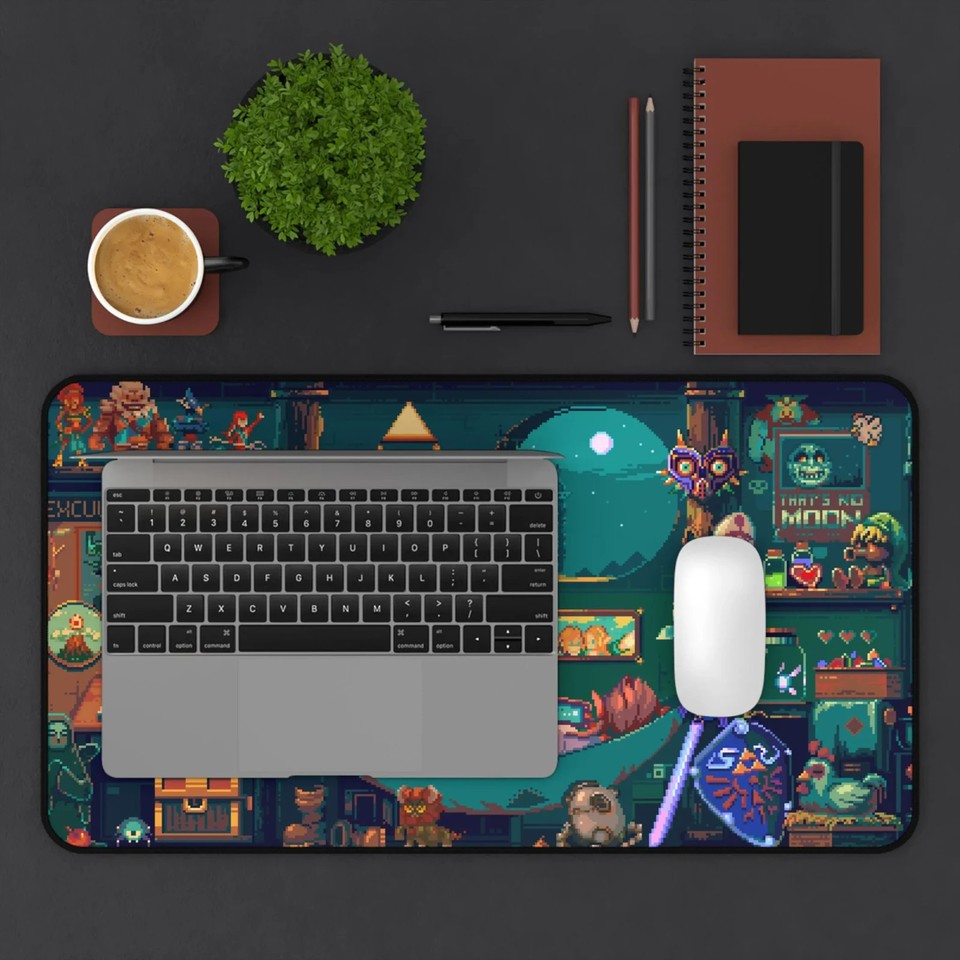 Legend of the Zelda Pixel Art, Large Mousepad, Gaming Desk Mat Art | eBay