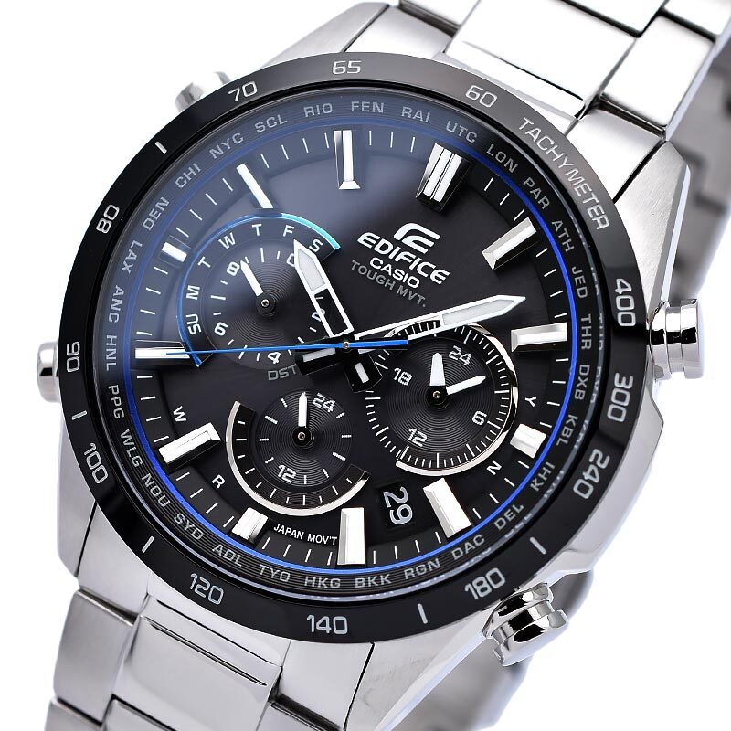 CASIO EDIFICE EQW-T650DB-1AJF Radio Solar Chronograph Watch Black Dial ...