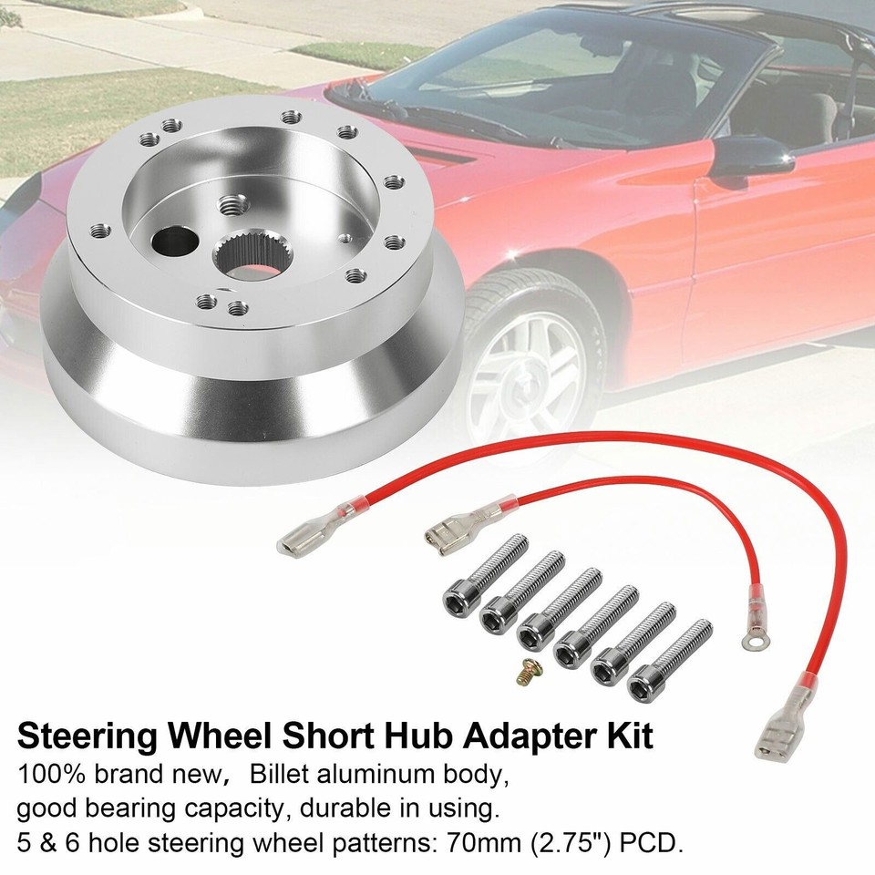Premium NEW 5 & 6 Hole Steering Wheel Polished Short Hub Adapter Ididit ...