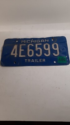 Michigan Great Lakes State MI License Plate Tag 4E6599 | eBay