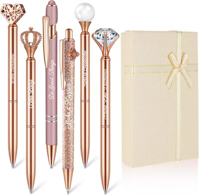 6 Pcs Fancy Pens for Women Crystal Diamond Pen for Journaling Pretty ...