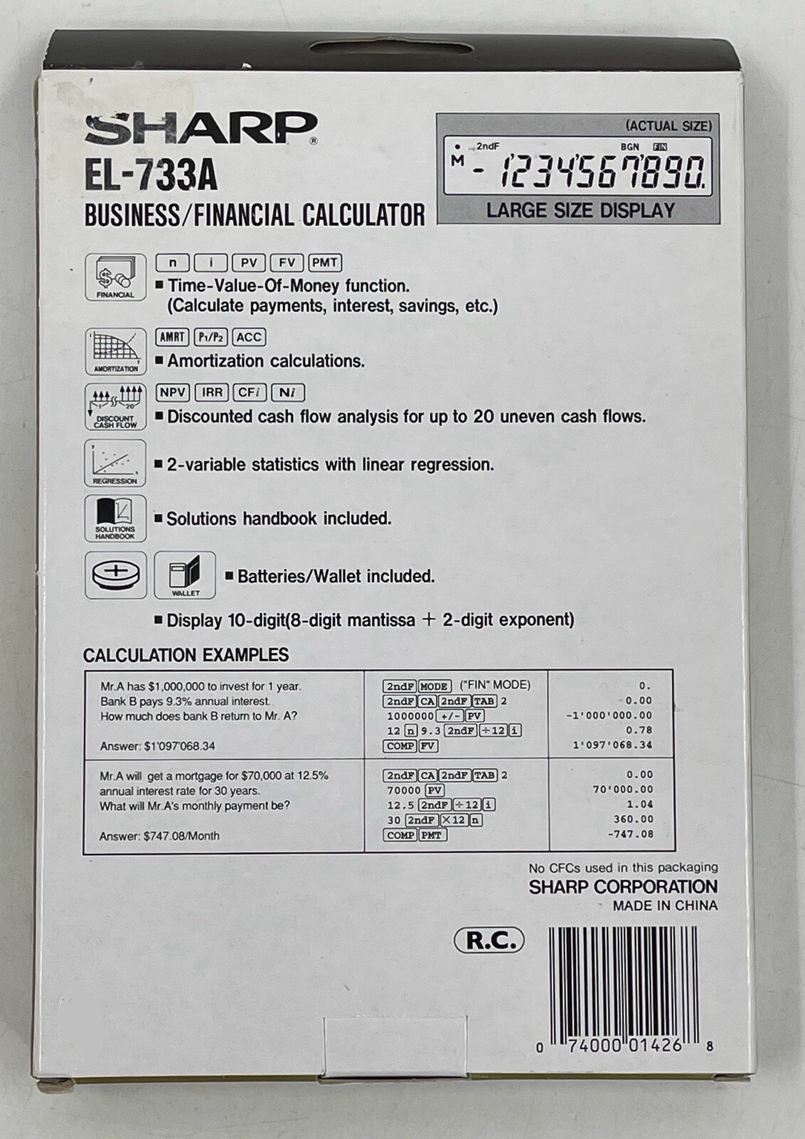 Sharp EL-733A Financial Calculator for sale online | eBay