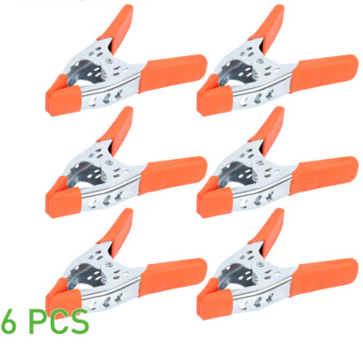 LOTS 6" inch Heavy Duty Metal Spring Clamps Tips Tool Clip 2.5" Jaw ...