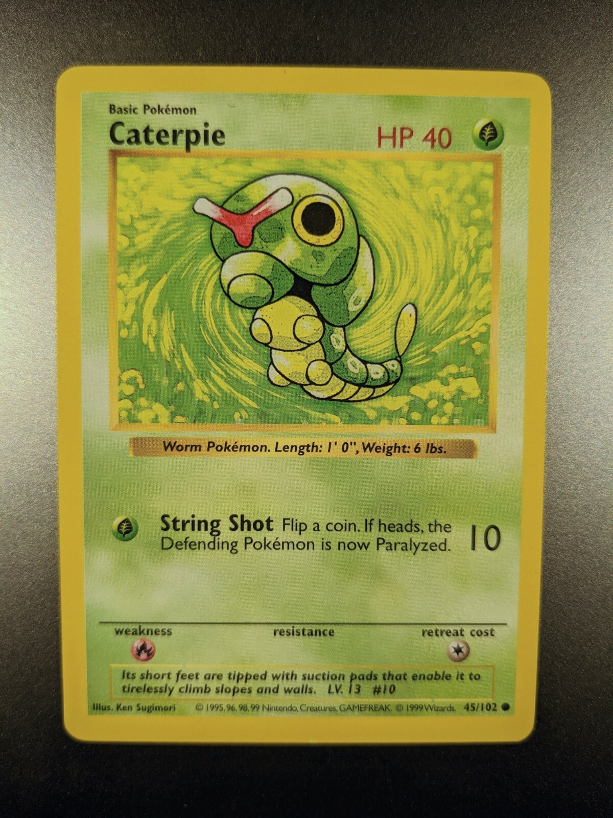 Shadowless Caterpie 45/102 Pokemon TCG Base Set 1999 - NM | eBay