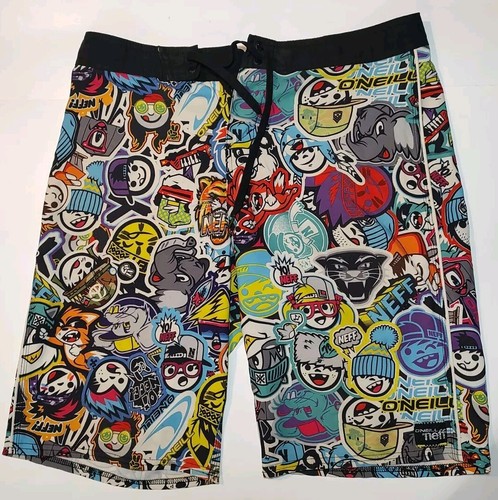 ONEILL x NEFF Graffiti & Faces Board Shorts Size 31 Swim Trunks | eBay