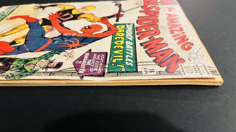 Amazing Spider-Man #16, 1st Daredevil X-over, 2nd Ringmaster, Ditko ...