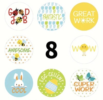 500 pcs Easter Theme Sticker Seals Roll Reward Praise Encouragement ...