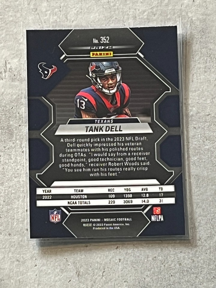 2023 Mosaic Tank Dell True Base Rookie RC #352 Houston Texans | eBay