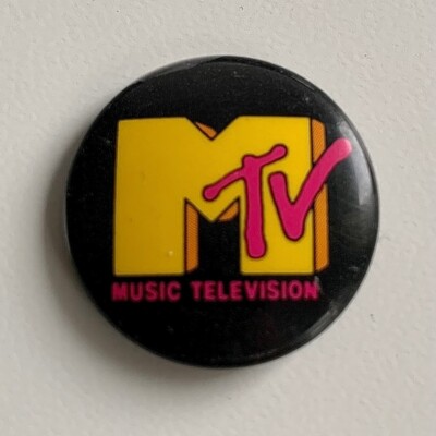 Vintage 1980's MTV Music Television logo PIN PinBack Button Badge 1.in ...