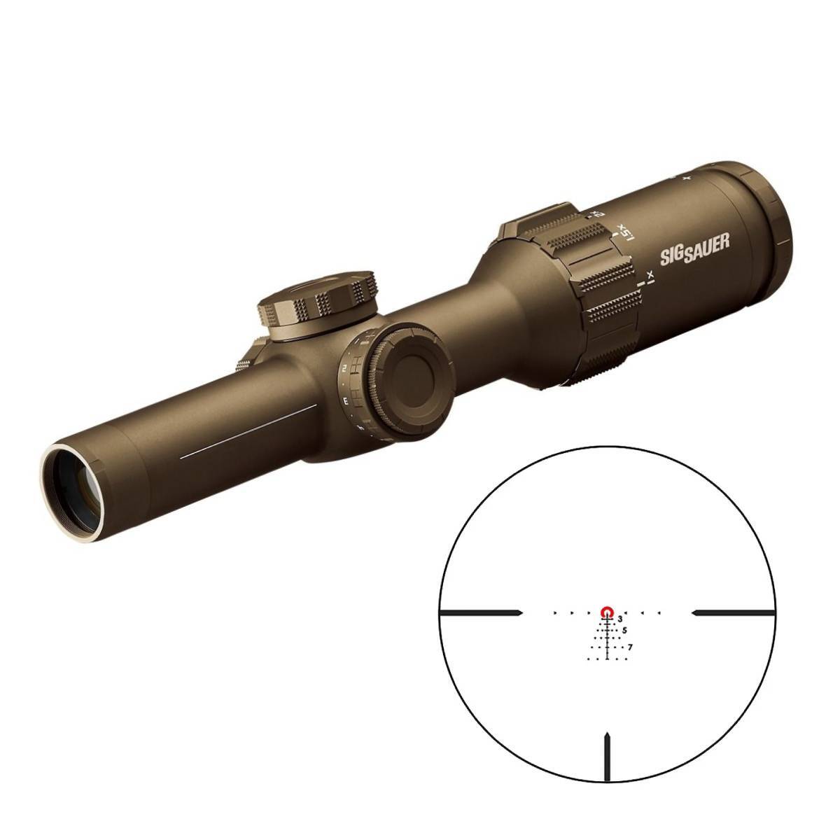 Sig Sauer TANGO6T 1-6x24 DWLR-556 FFP Ilum 0.2 MRAD FDE Scope DVO ...