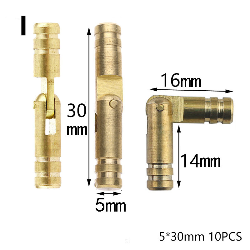 10Pcs Brass Barrel Cabinet Hinge Small Box Hidden Concealed Invisible ...