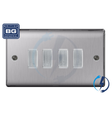 BG Brushed Steel Custom Grid Switch Panel Labelled Kitchen Appliance 4 ...