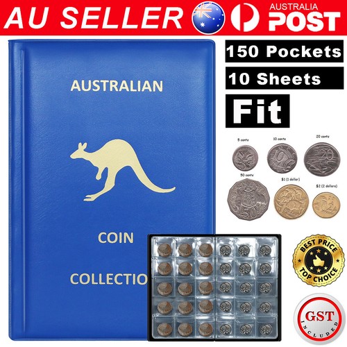 AU Coin Album - Australian Coin Storage Folder Book Holds 150 Coins ...