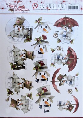 A4 DIE CUT 3D PAPER TOLE DECOUPAGE Push Out Sheet Christmas Funny ...