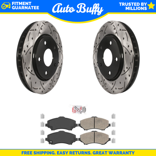 Front Drill Slot Brake Rotor Integrally Molded Pad Kit For Dodge Grand ...