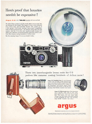 Argus Cameras Print Ad Vintage Advertisement Camera Advertising C-3 ...