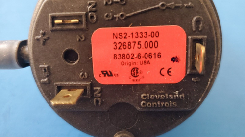 NS2-1334-00 Cleveland Controls PRESSURE SWITCH - water heather part | eBay