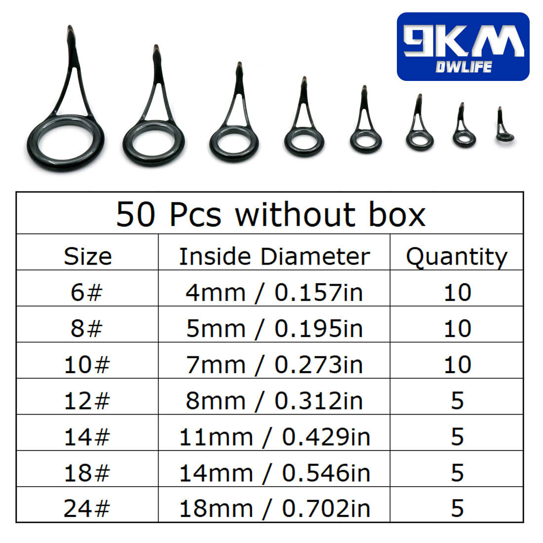 100Pcs Spinning Fishing Rod Guide Telescopic Rod Repair Building ...