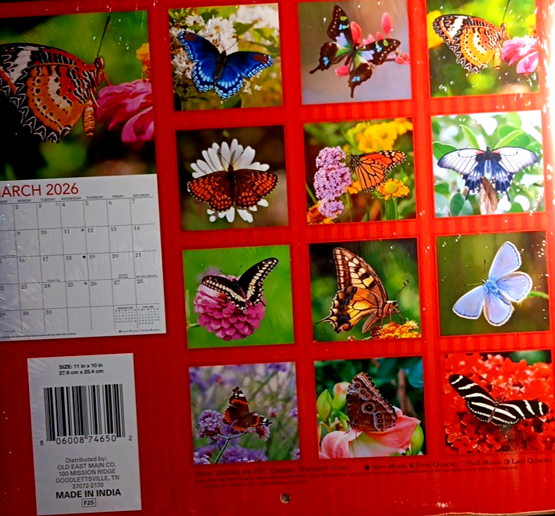 2026 Butterflies Wall Calendar 10" X 11" closed 20" X 11" open | eBay