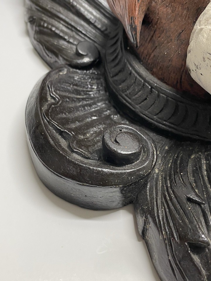 Vintage Carved Wooden Hunting Dog Head Holding Duck Wall Bracket | eBay