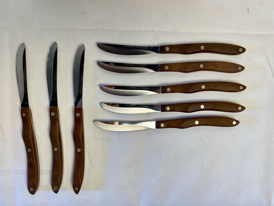 Cutco 8-Piece Table Steak Knife Set #59 Vintage 70's (3- Damaged Knives ...