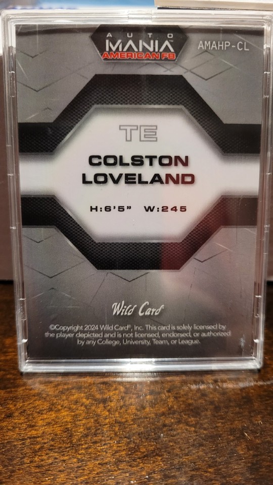 2024 Wild Card Auto Mania American Football - Colston Loveland 14/25 | eBay