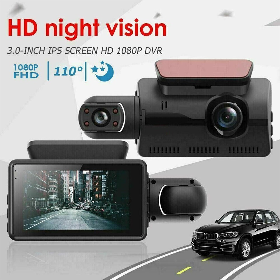 1080P Dual Lens Car DVR Dash Cam Video Recorder G-Sensor Front and ...