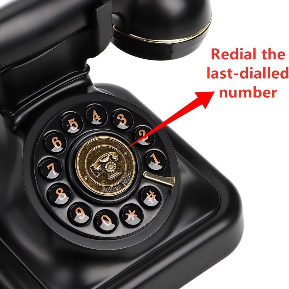 Peohud Retro Landline Telephone Classic Corded Desk Phone Vintage/Open ...