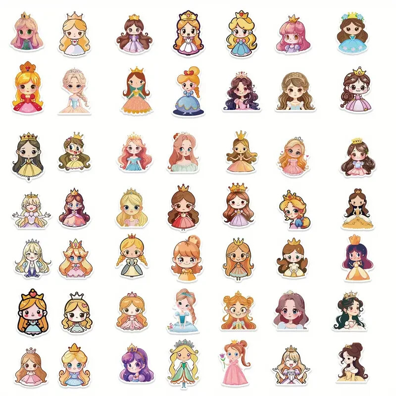50 Cute Princess Cool Vinyl Decal Graffiti Stickers INS Skate Laptop ...