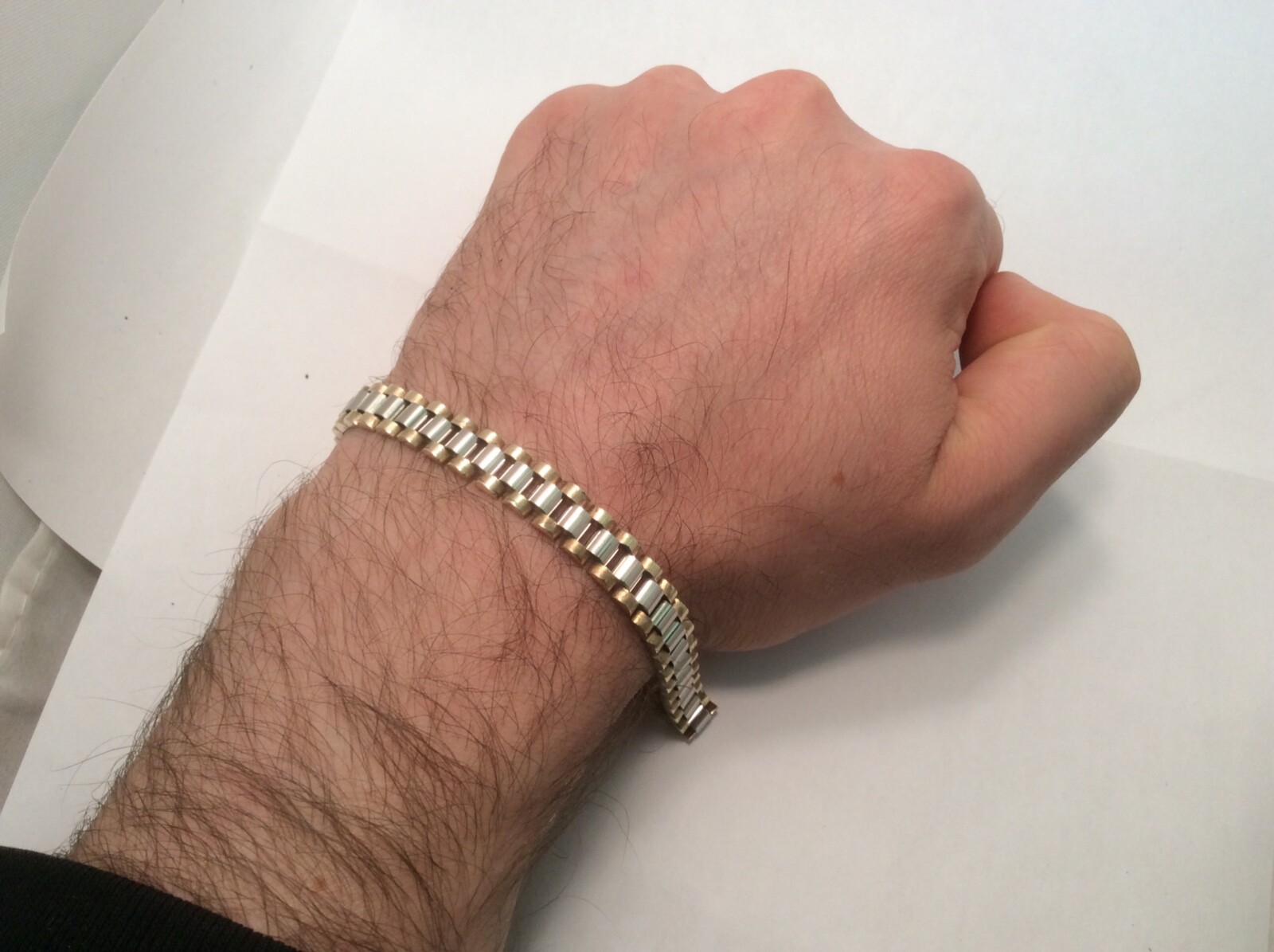 10kt Yellow solid 2 Tone Gold Oyster Link Rolex Bracelet Men's Women ...