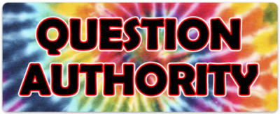 Question Authority Tie Dye Vinyl Bumper Sticker Removable Adhesive Car ...