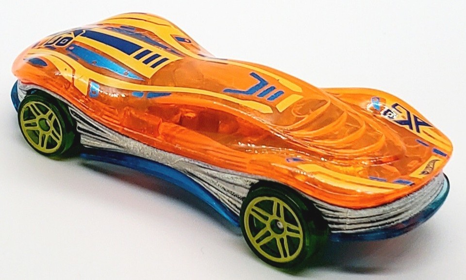 2018 HOT WHEELS X-RAYCERS CLEAR SPEEDER ORANGE DIECAST 3" CAR W/ YELLOW ...