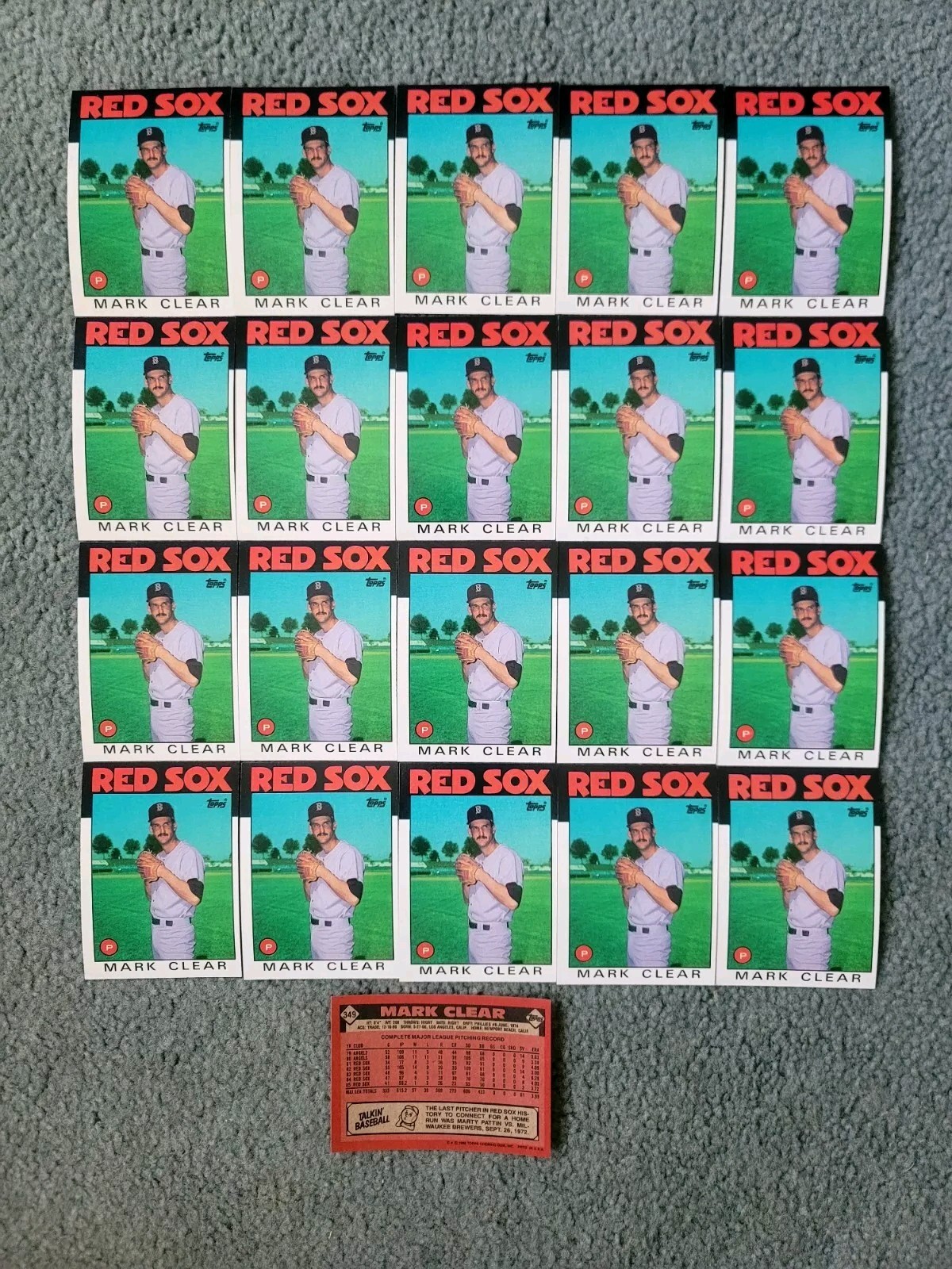 1986 Topps Mark Clear Baseball Card Lot of approx 21 Cards | eBay